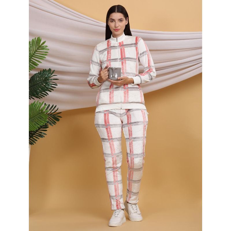 Buy Sweet Dreams Women Off White Checks Tracksuit (Set of 2) Online