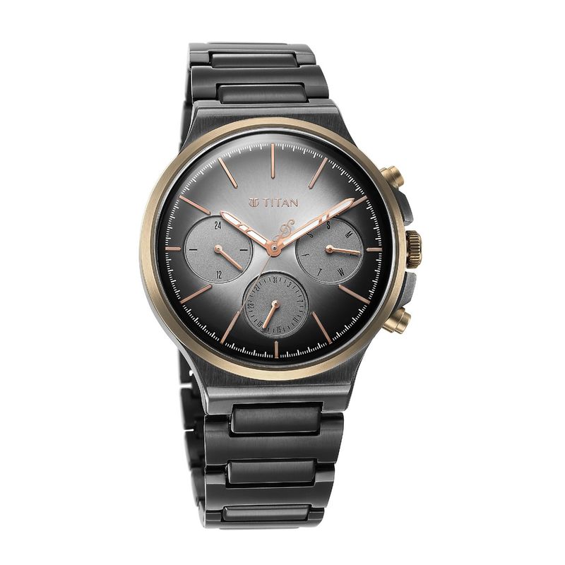 Buy Titan Quartet 1883KM01 Grey Dial Analog Watch for Men Online