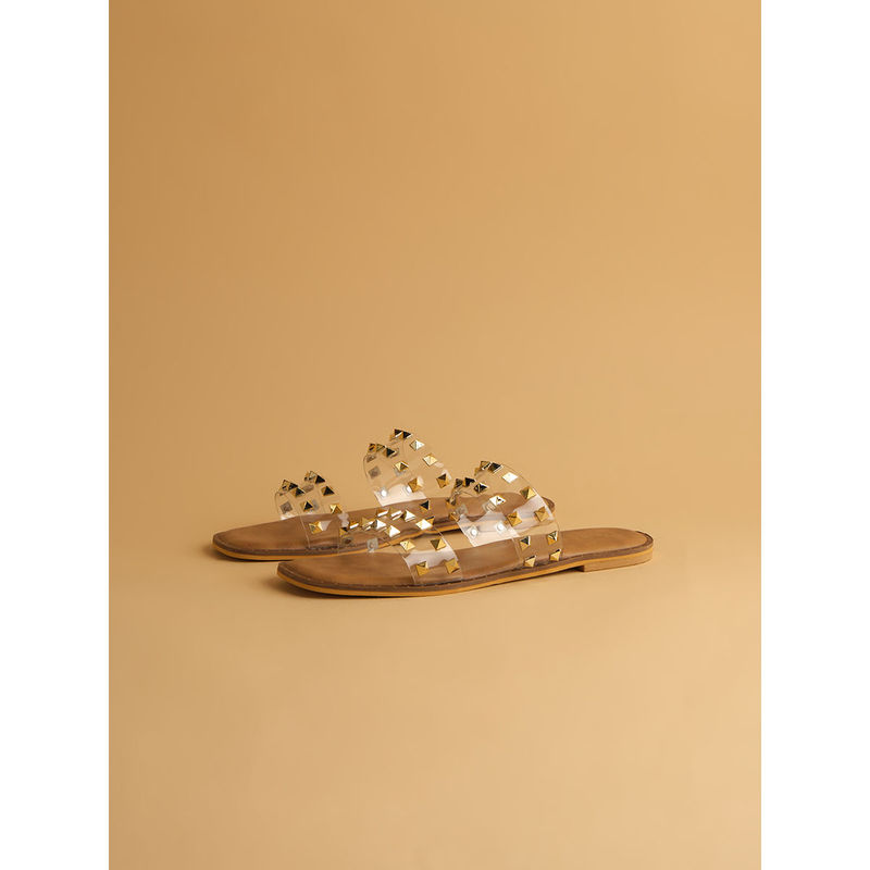 Buy Eridani Womens Alba Embellished Clear Flats Online