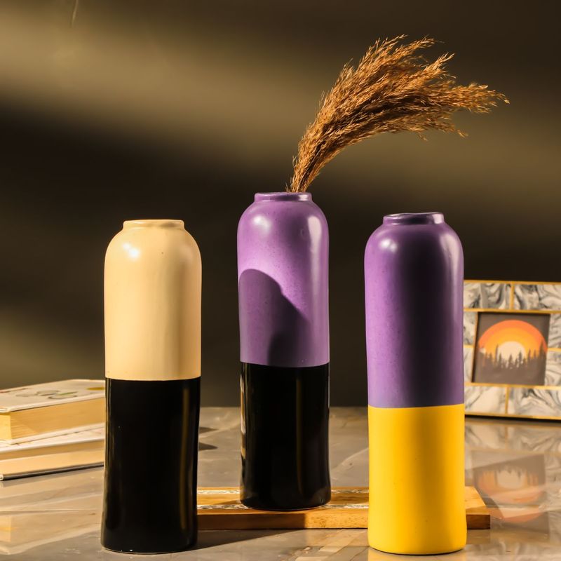 Buy The Decor Mart Dual Toned Cylindrical Vase Online