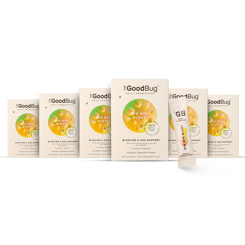 Buy The Good Bug Bye Bye Bloat Supergut Powder (Pack Of 6) Online
