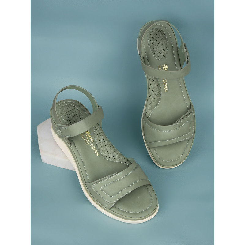 Buy Bata Green Wedge Sandals for Women Online