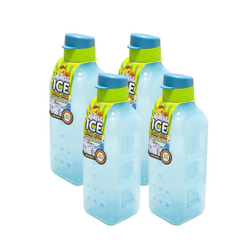 Lock & Lock Plastic Ice Fun and Fun Fridge Water Bottle, 1 Litres, Blue ...
