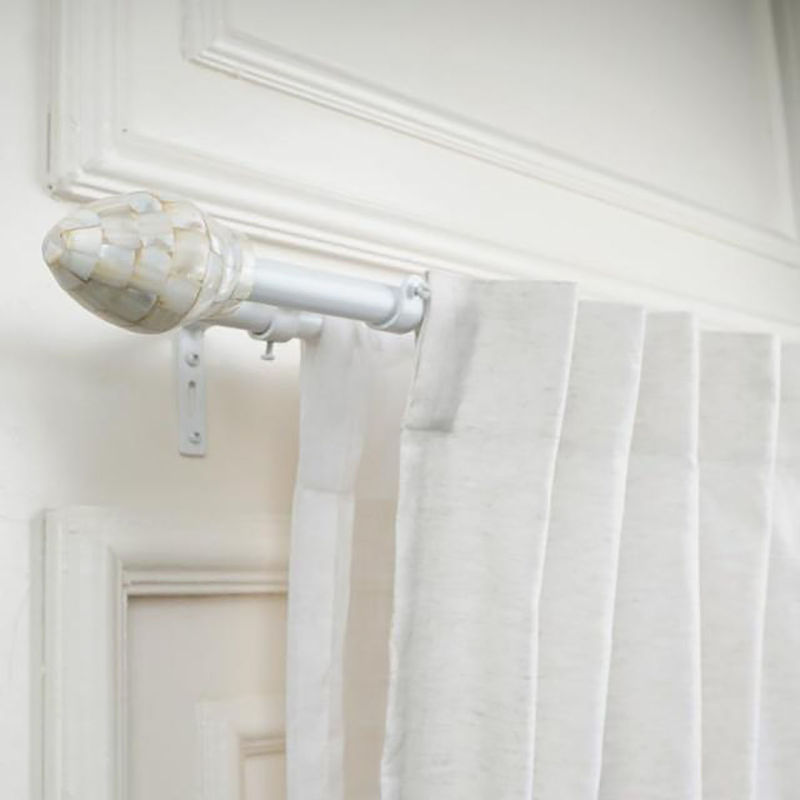 Buy The Decor Mart Adjustable Double Curtain Rod White Online