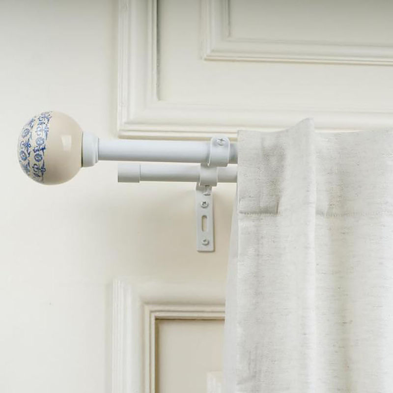 Buy The Decor Mart Adjustable Double Curtain Rod White Online