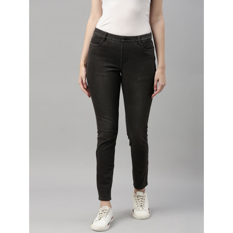 Buy Go Colors Women Solid Super Stretch Jeggings - Black Online