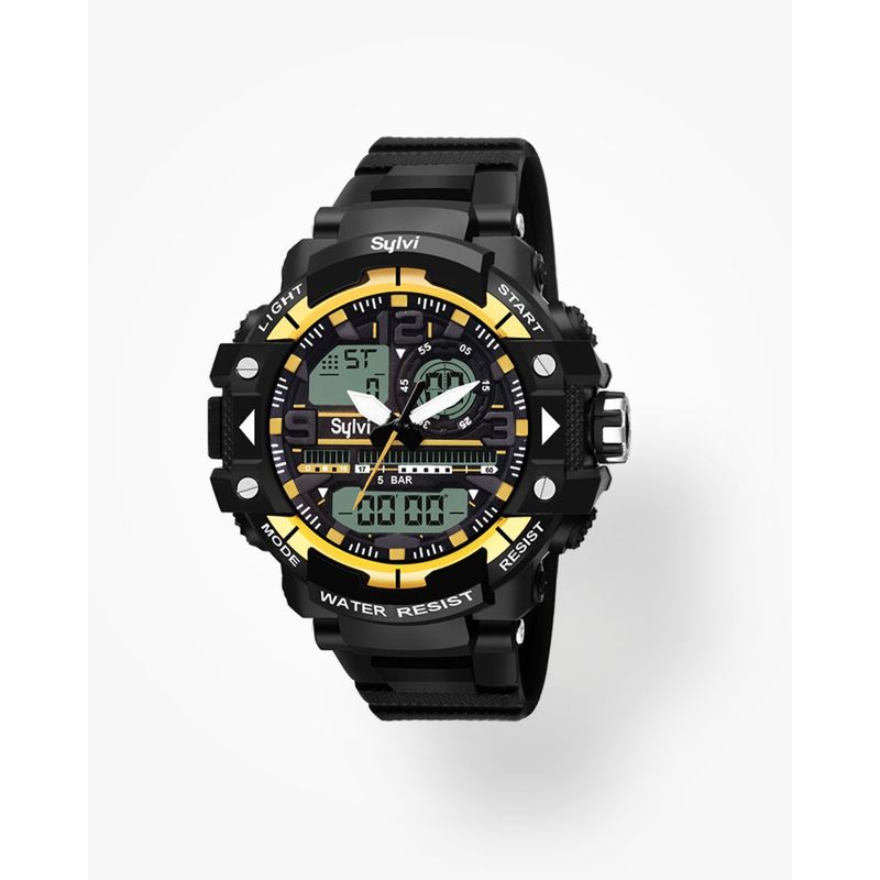Buy Sylvi Exclusive Smoky Sports Analog & Digital Watch for men-Gold ...