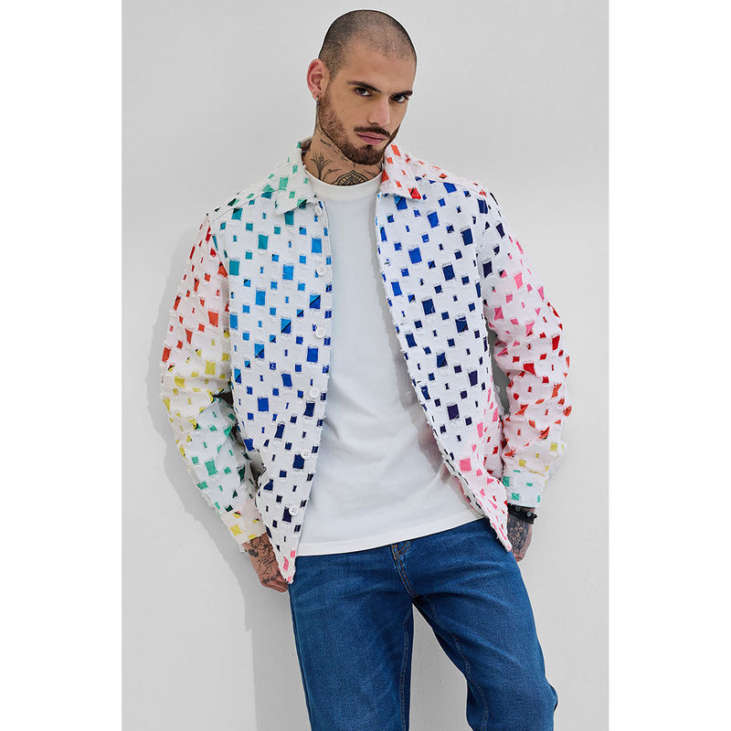 Buy Snitch White Relaxed Fit Jacket Online