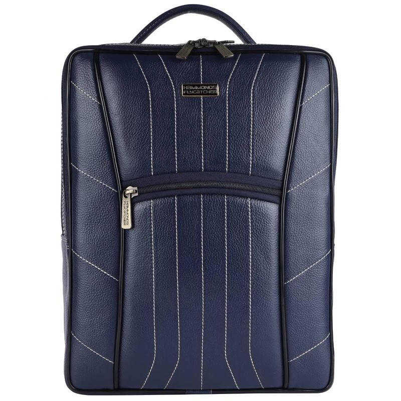 Buy Hammonds Flycatcher Leather Upto 16 Inch Laptop Backpack - Blue Online