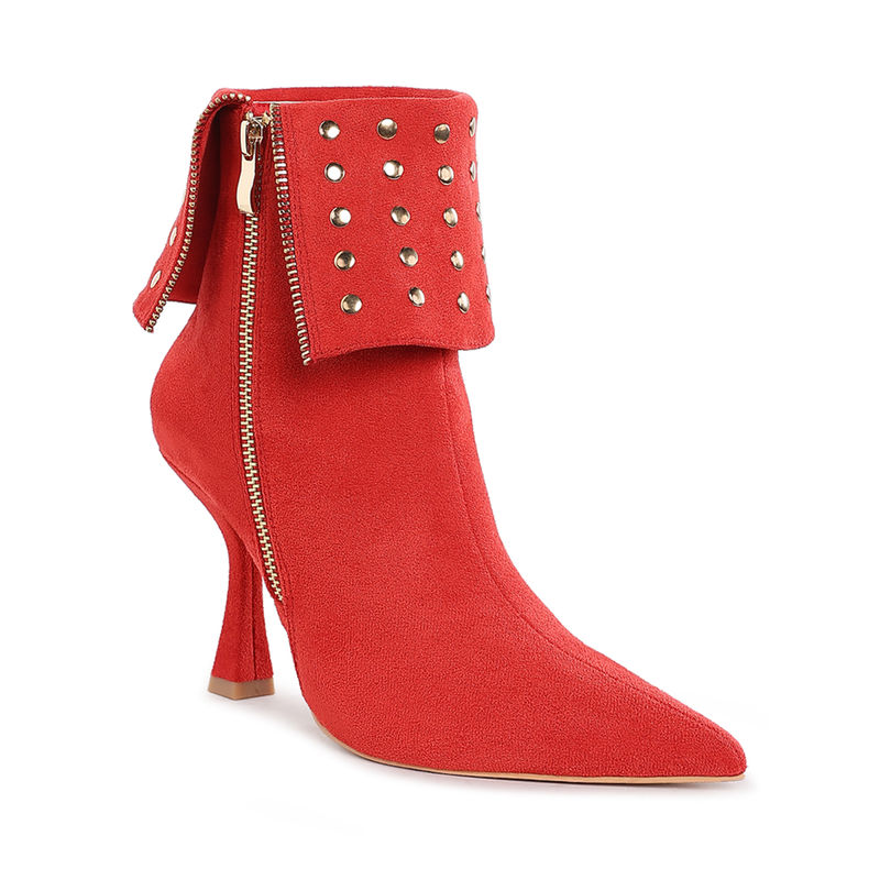 Buy London Rag Stud Embellished Foldover Casual Boots Red Online