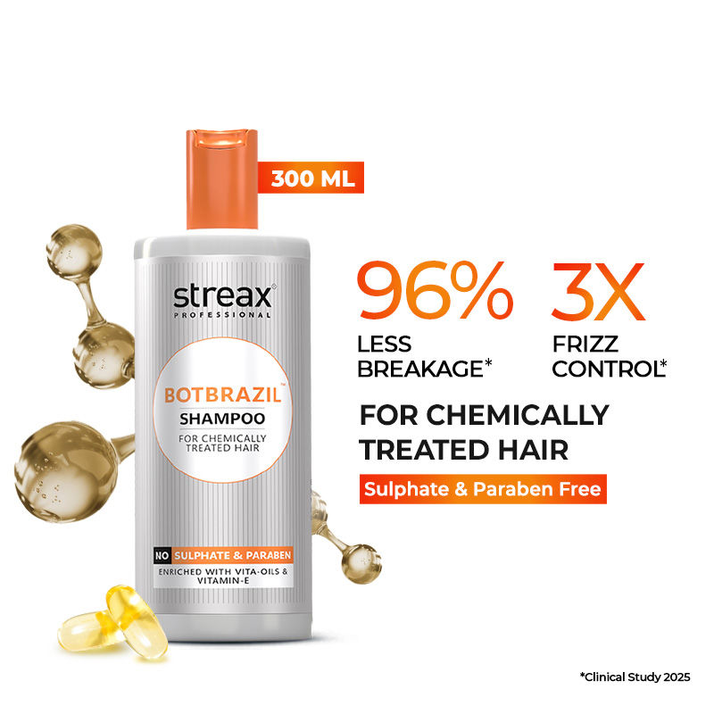 Buy Streax Professional BotBrazil Paraben Free Shampoo for Chemically ...