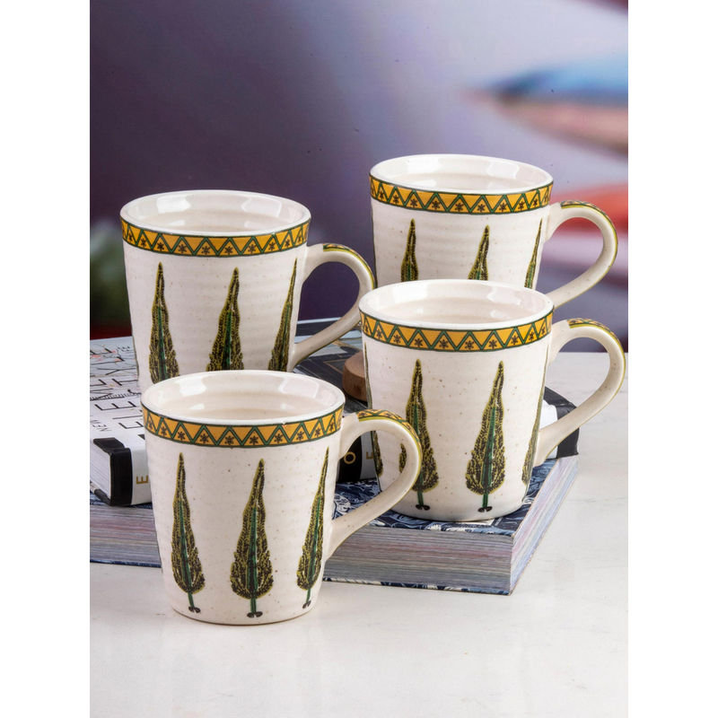 Buy Goodhomes Stoneware Tea And Coffee Mug (Set of 4) Online