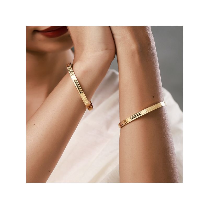 Buy Voylla Gold Elegance Meher Bangles (Pack Of 2) Online