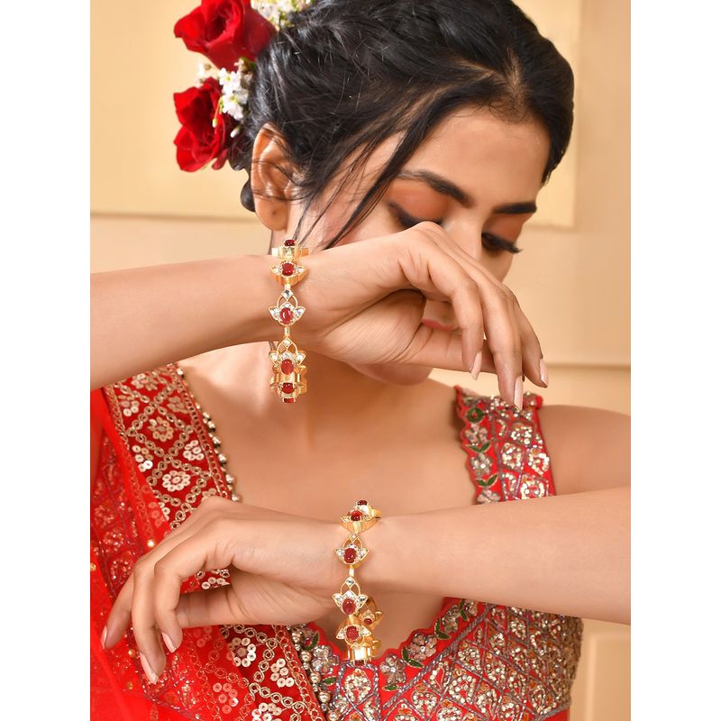 Buy Voylla Heer Pankhuri Statement Bangles (Pack Of 2) Online