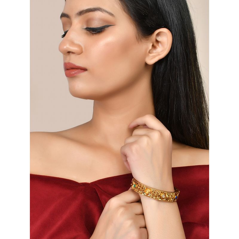 Buy Voylla Sparkling Elegance Traditional Gold Plated Bangle Online