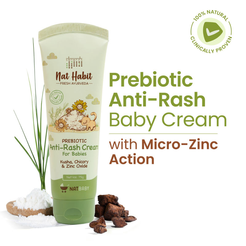 Buy Nat Habit Anti-Rash Baby Cream - Kusha & Coconut Oil Online