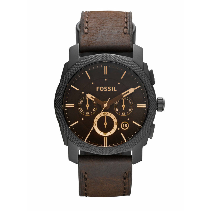 Buy Fossil Machine Dark Brown Watch FS4656 For Men Online