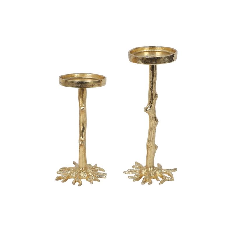 Buy Amaya Decors Cross Tree Aluminium Candle Stand Set Of 2 Gold Online