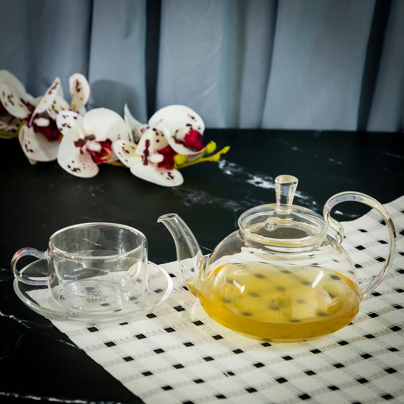 Buy EZ Life Borosilicate Glass Teapot with Filter Infuser - Transparent ...