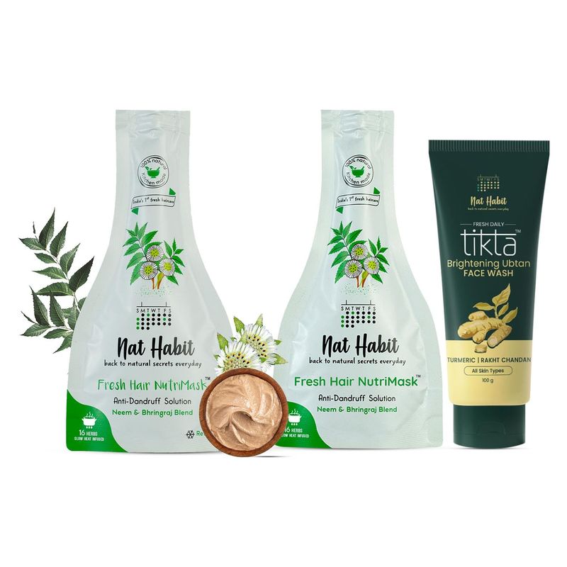 Buy Nat Habit Neem Bhringraj Hair Mask for Dandruff Control ...