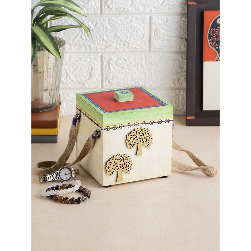 Buy VarEesha Colors of Joy Hand Painted Big Wooden Decorative Box Online