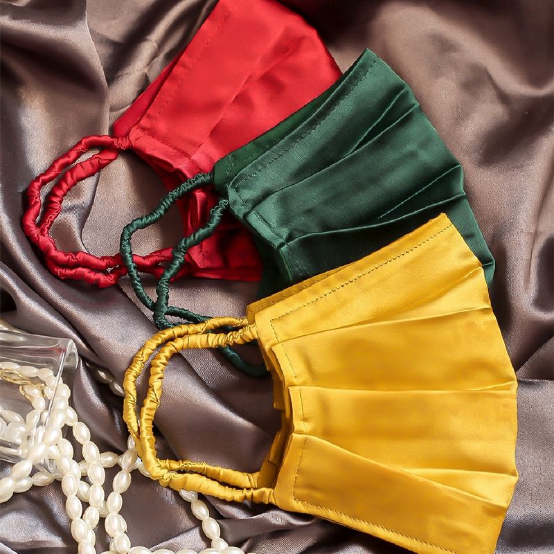 Buy Bellofox Ruby, Emerald And Citrine Sheen 3-layer 3-ply Satin Cotton ...
