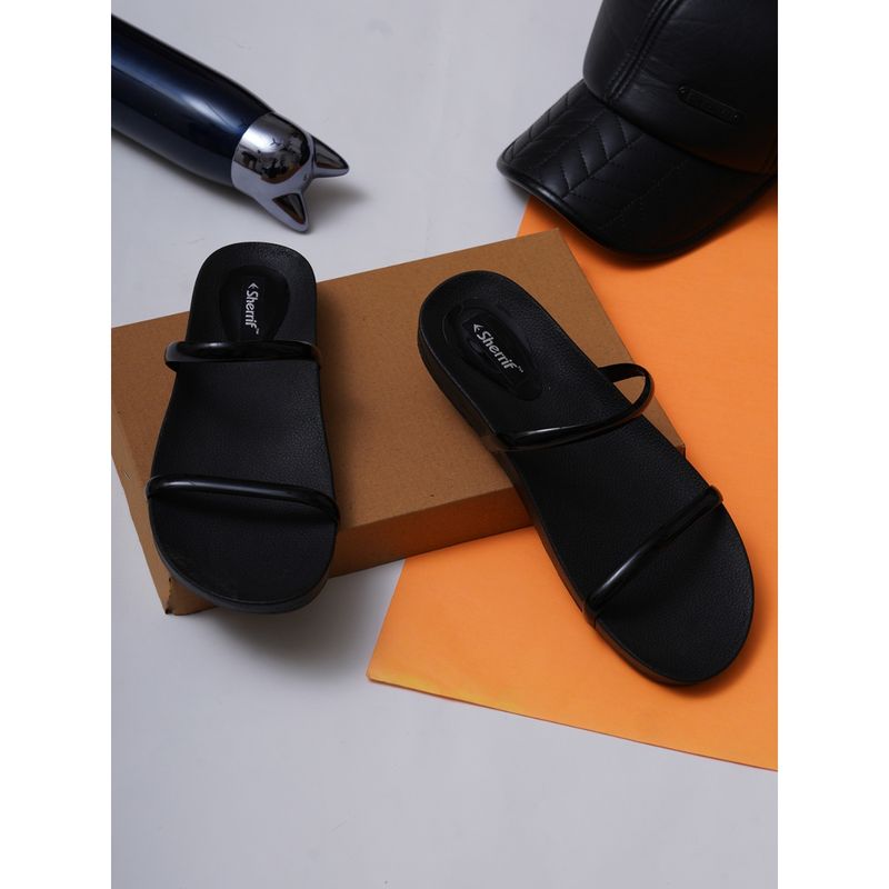 Sherrif Shoes Womens Extra Soft Black Sliders: Buy Sherrif Shoes Womens ...