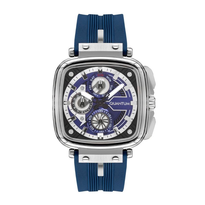 Buy Quantum Powertech Multifunction Blue Square Dial Mens Watch ...