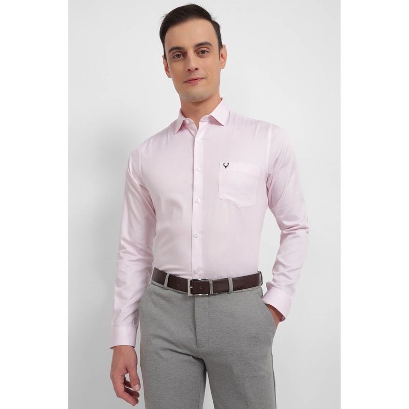 Buy Allen Solly Men Pink Slim Fit Print Full Sleeves Formal Shirt Online