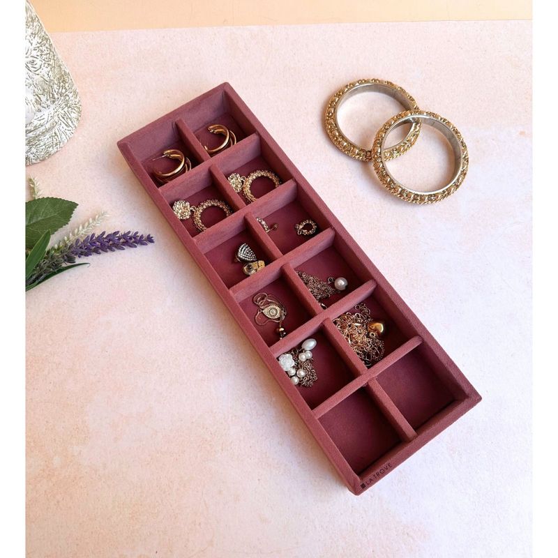 Buy La Trove Premium Velvet 12 Grid Sleek Tray for Organize Your ...