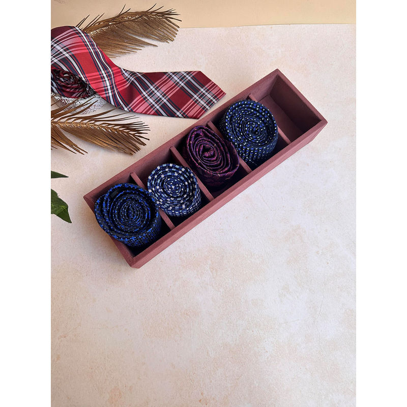 Buy La Trove Pink Velvet 5-Slot Tie & Pocket Square Display Organizer ...