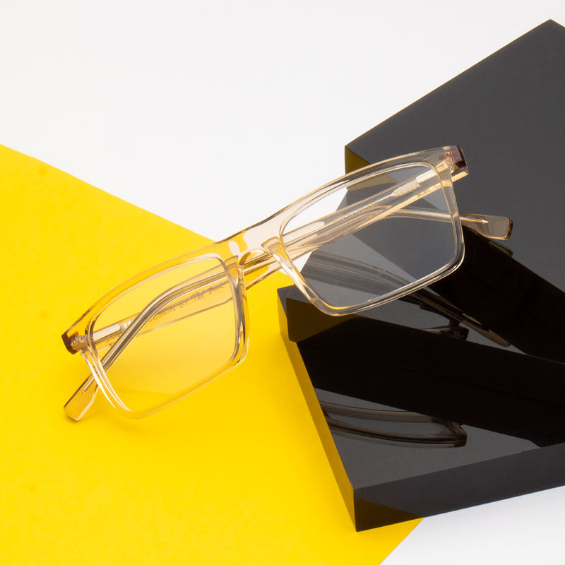 Buy TED SMITH Unisex Acetate Square Yellow Eyeglass Frame (52) Online