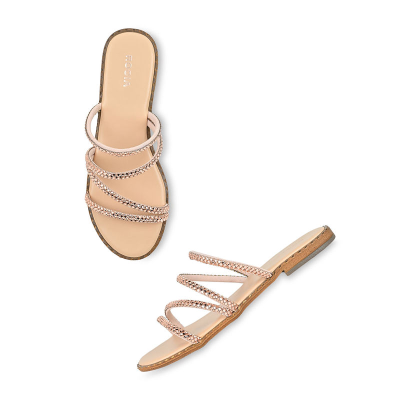 Buy ROCIA Regal Sultan Women Zig Zag Diamante Studded Flats Online