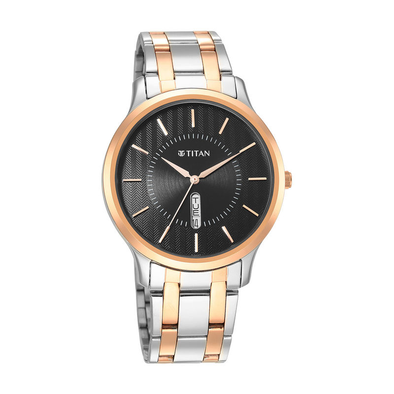 Buy Titan 1825Km02-Black Dial Analog Watch For Men Online