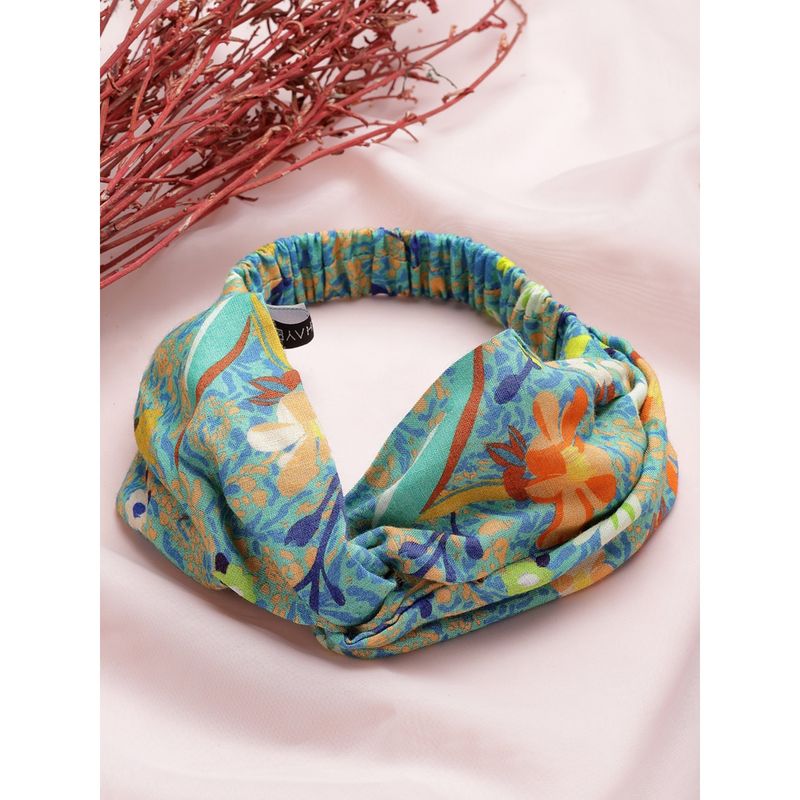 Buy SHAYE Women Sea Green Floral Print Hairband Online