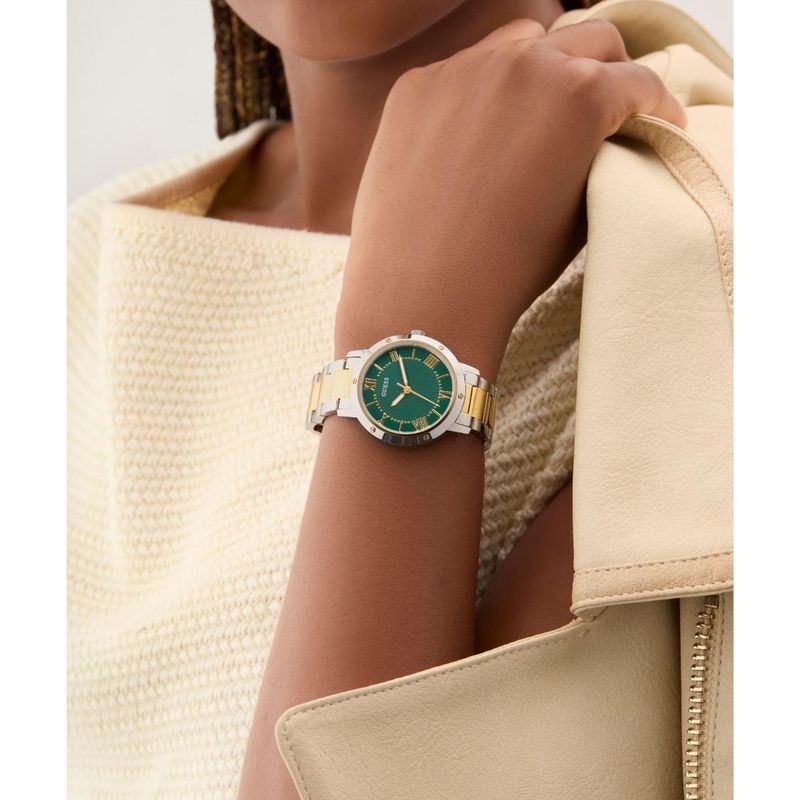 Buy Guess Dawn Green Round Dial Analog Women's Watch - GW0404L5 (Medium ...