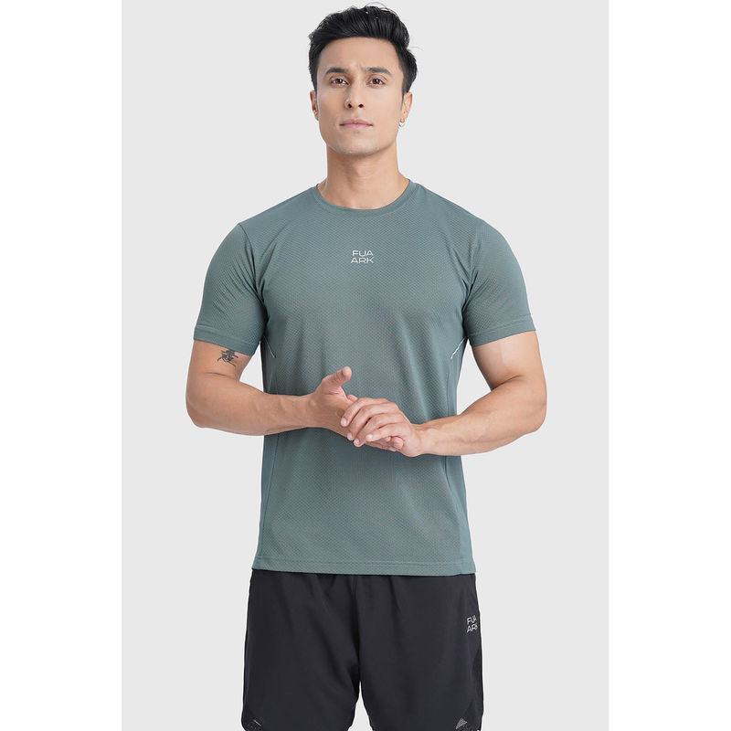 Buy FUAARK Men Green Sprint Running Sports and Gym Slim Fit T-Shirt Online