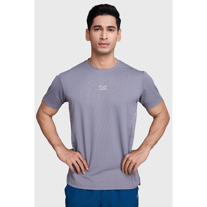 Buy FUAARK Men Light Grey Sprint Running Sports and Gym Slim Fit T ...