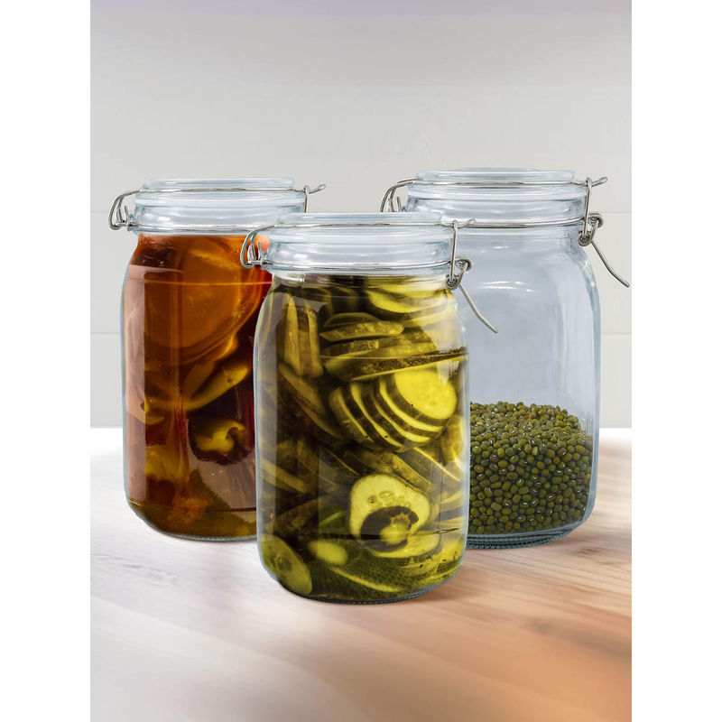 Buy The Better Home Transparent Glass Jar, 2L, (Pack Of 3) Online