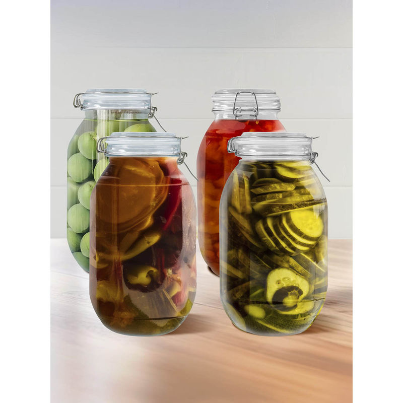 Buy The Better Home Glass Storage Transparent Jar, 3L, (Pack Of 4) Online