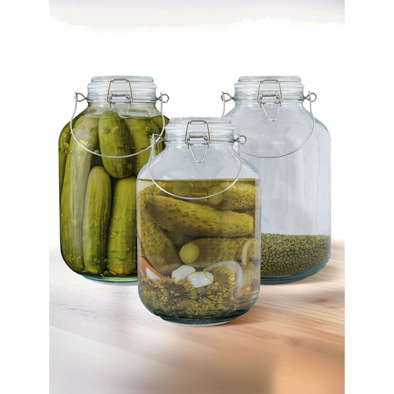 Buy The Better Home Glass Storage Transparent Jar, 2L, (Pack Of 3) Online