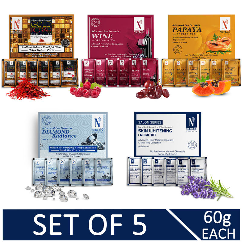 Buy NutriGlow Natural's Advanced Pro Facial Kit - Set Of 5 Online