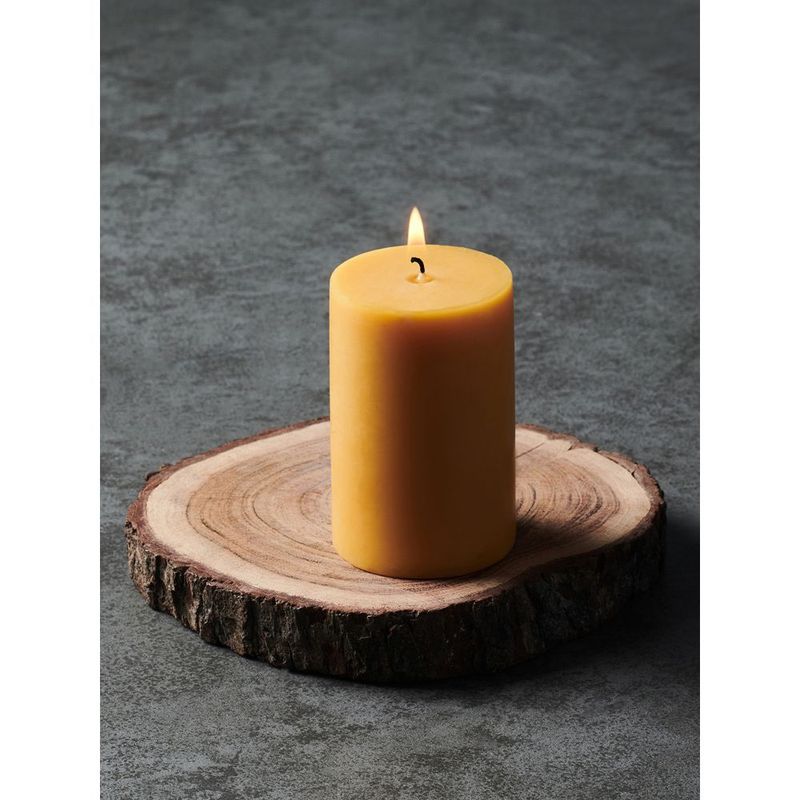 Buy Pure Home + Living Mustard Set of 2 Solid Pillar Candle Online