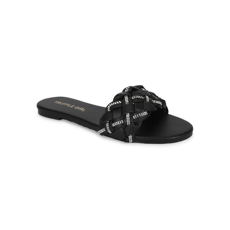 Truffle Collection Black Embellished Flats: Buy Truffle Collection ...