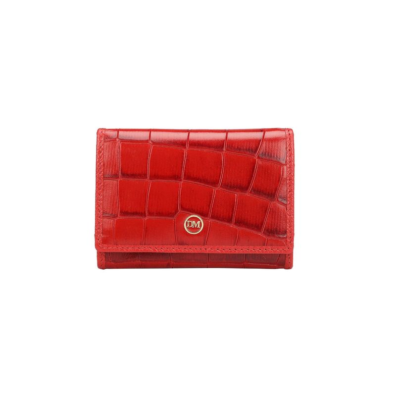 Buy Da Milano Genuine Leather Red Card Case Online