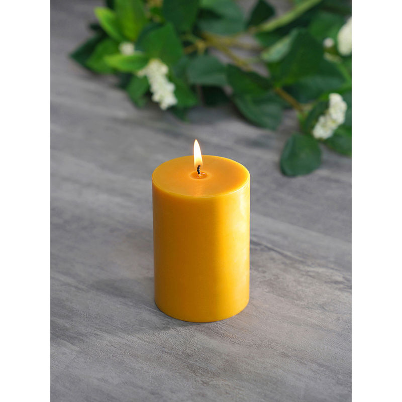 Pure Home + Living Mustard Divine Pillar Candle Large (Set of 2): Buy ...