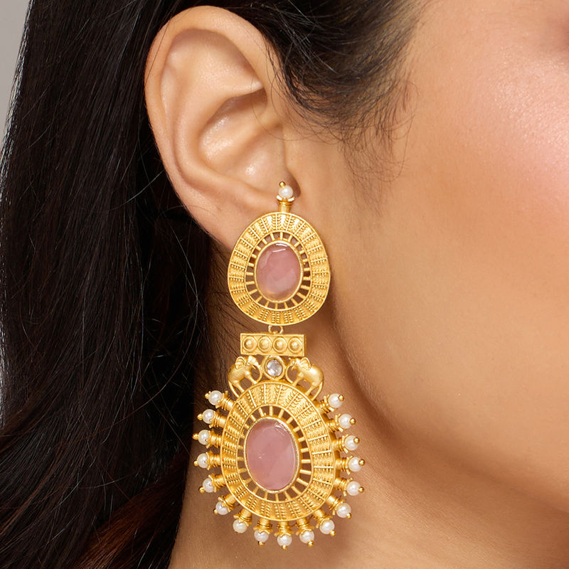 Buy Azai by Nykaa Fashion Pink and Gold Traditional Temple Design ...
