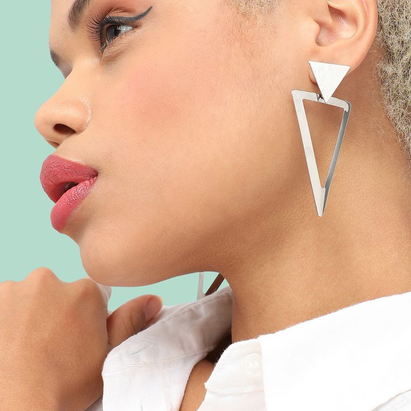 Buy SOHI Gold Plated Triangular Drop Earrings Online