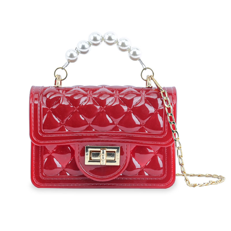 Buy NUFA Quilted Bead Embellished Chain Wine Crossbody Bag Online
