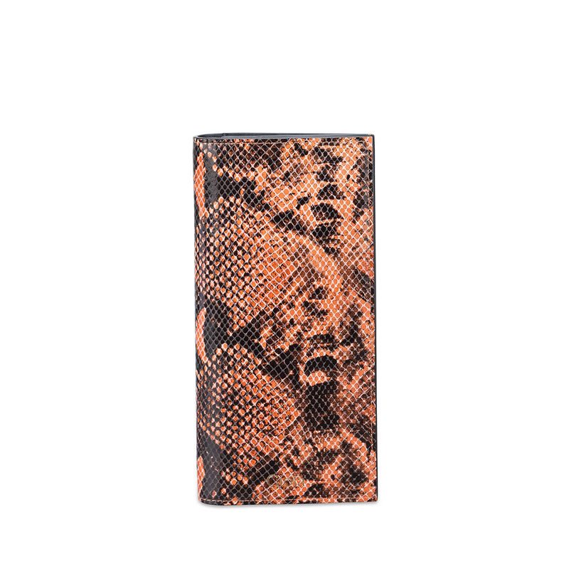 Buy Gioia Orange Faux Python Slim Wallet Online